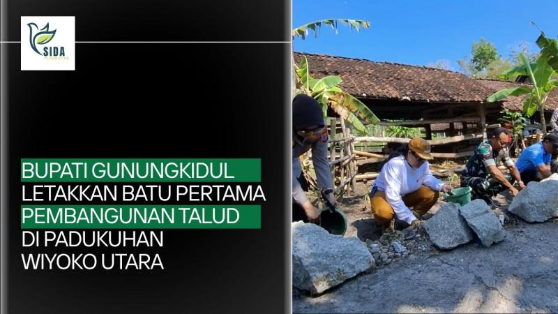 Bupati Gunungkidul Letakkan Batu Pertama Pembangunan Talud di Pa